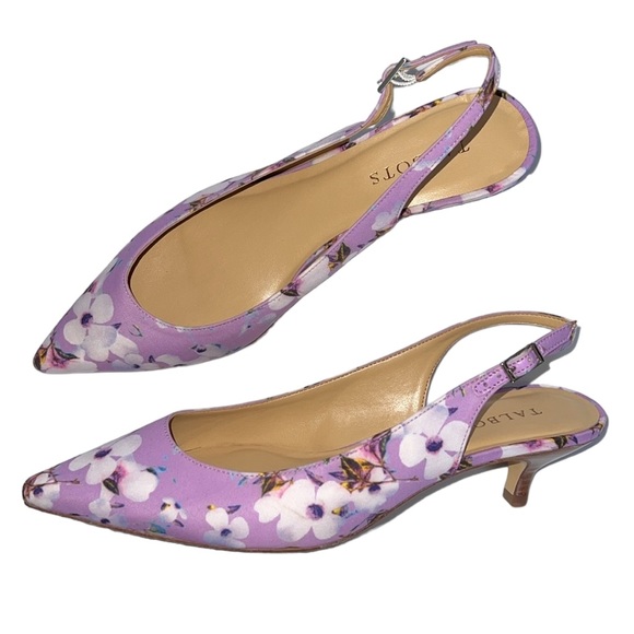 Talbots | Shoes | New Talbots Pansy Purple Pippa Kitten Floral Heels ...